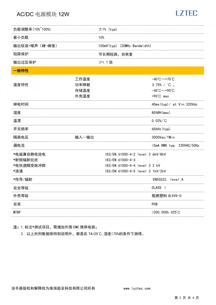 LD12 series datasheet page 2
