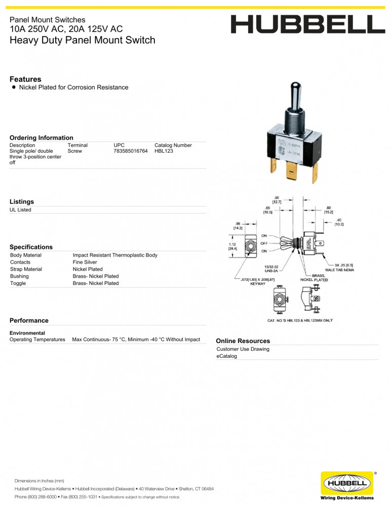 HBL123 product documentation image