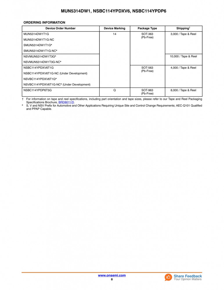 MUN5314DW1T1G datasheet page 8