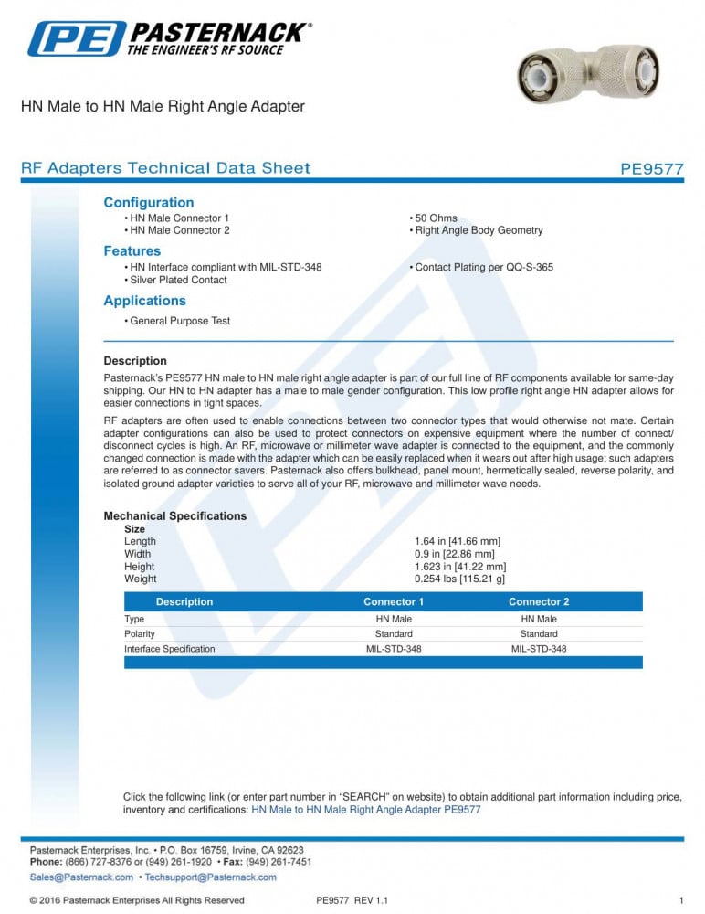 PE9577 technical document page 1