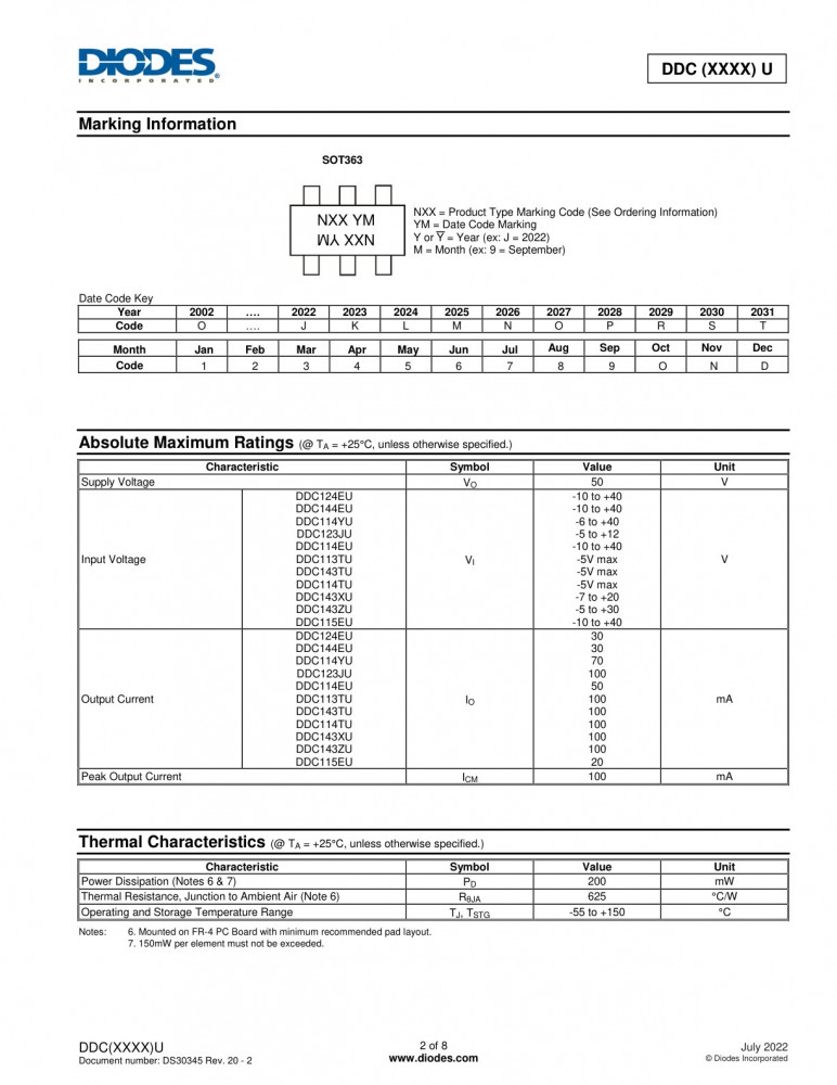 DDC114EUQ-13-F datasheet page 2