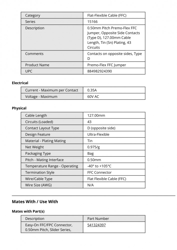 MOLEX 151661148 technical document page 2