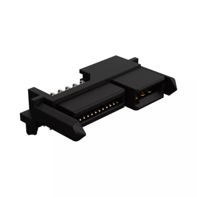 EXTreme LPHPower Receptacle Header, Right-Angle, 2 Power Contacts, 24 Signal Contacts, Select Gold (Au) Plating, for 1.57mm Thick PC Board, with Guide Posts and Press-fit Plastic Pegs for sale