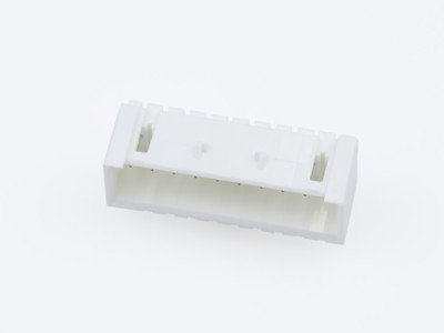 2.50mm Pitch, Mini-Lock PCB Header, Single Row, Right-Angle, Through Hole, Tin Plating, Positive Lock, 4 Circuits, Radial Tape, 3.40mm PC Tail Length, White
