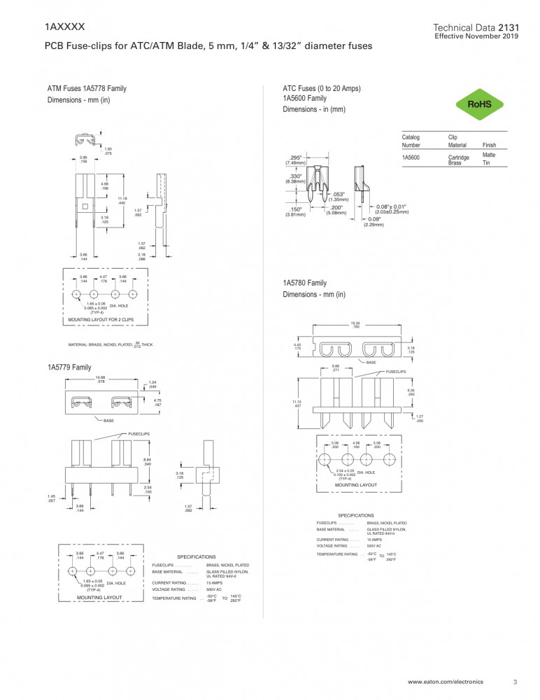 EATON fuse clip technical document page 3