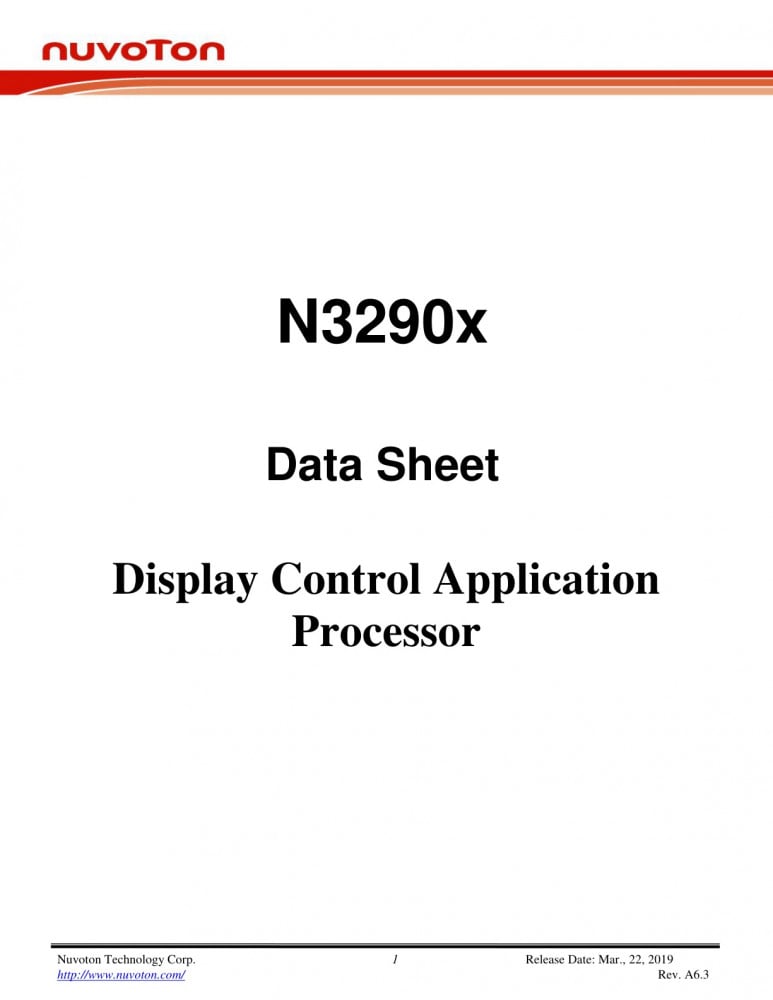 N3290x datasheet page 1