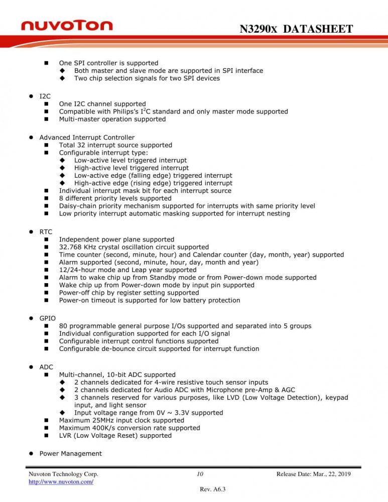 N3290x datasheet page 10