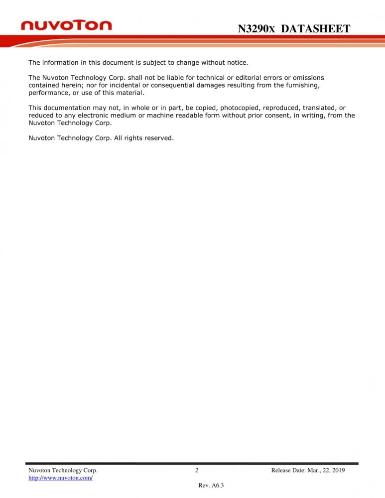 N3290x datasheet page 2