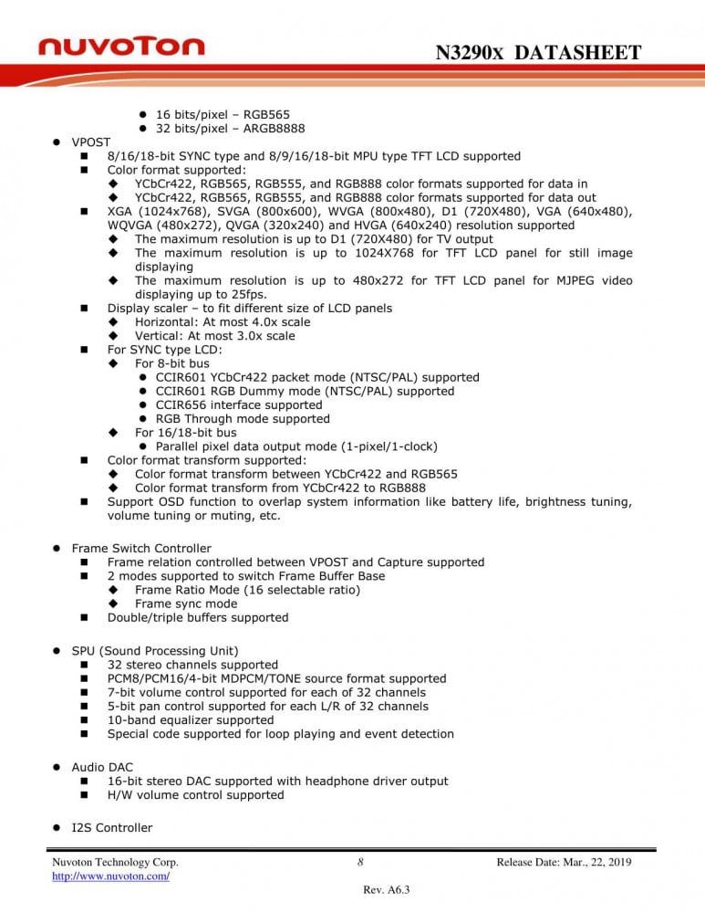 N3290x datasheet page 8