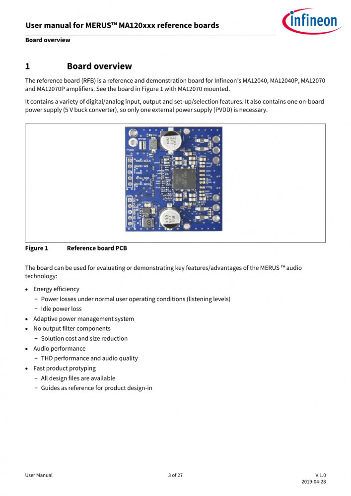 Infineon MA120xxx reference board manual page 3