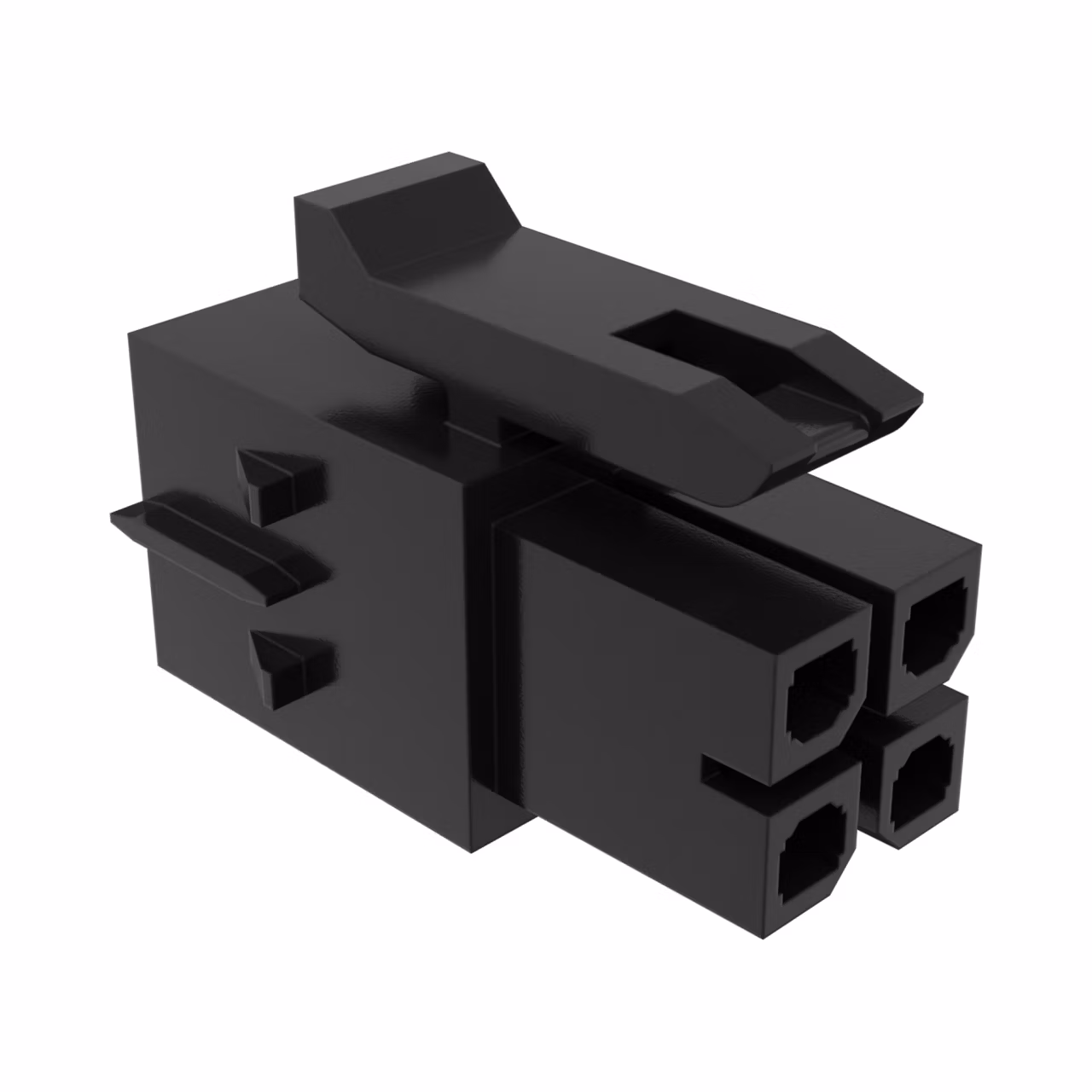 Mini50 Unsealed Receptacle, Single Row, UL 94 HB, with CPA, 4 Circuits, Polarization Option A, Black