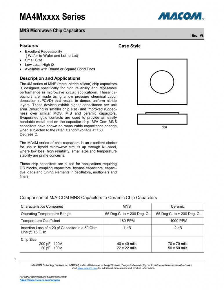 MACOM MA4M3010 datasheet page 1