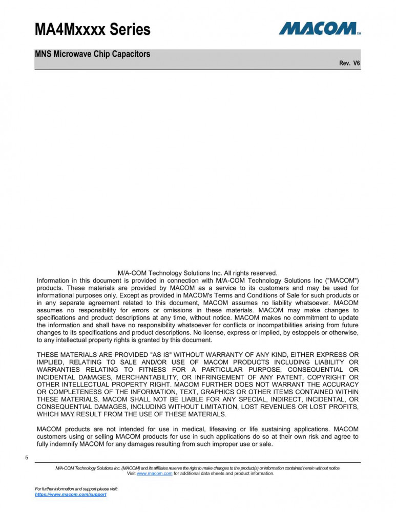 MACOM MA4M3010 datasheet page 5