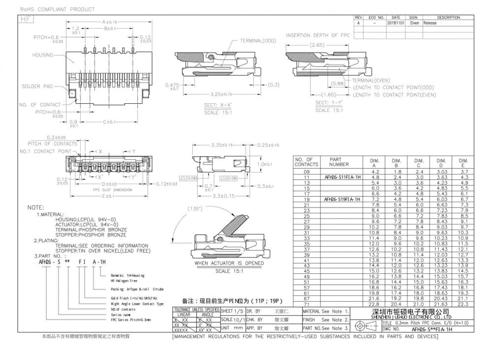 JUSHUO AFH26-S19FIA-1H drawing page 1