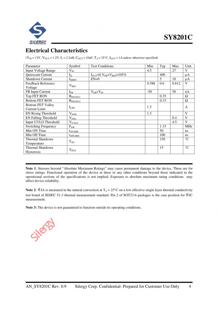 SY8201CABC datasheet page 4