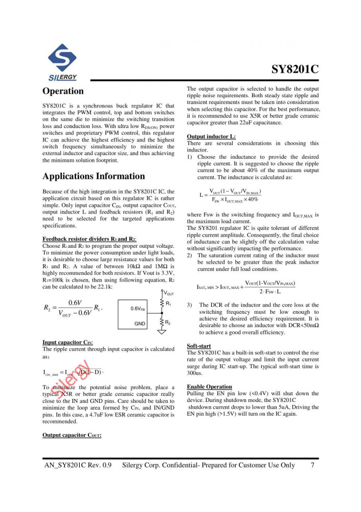 SY8201CABC datasheet page 7