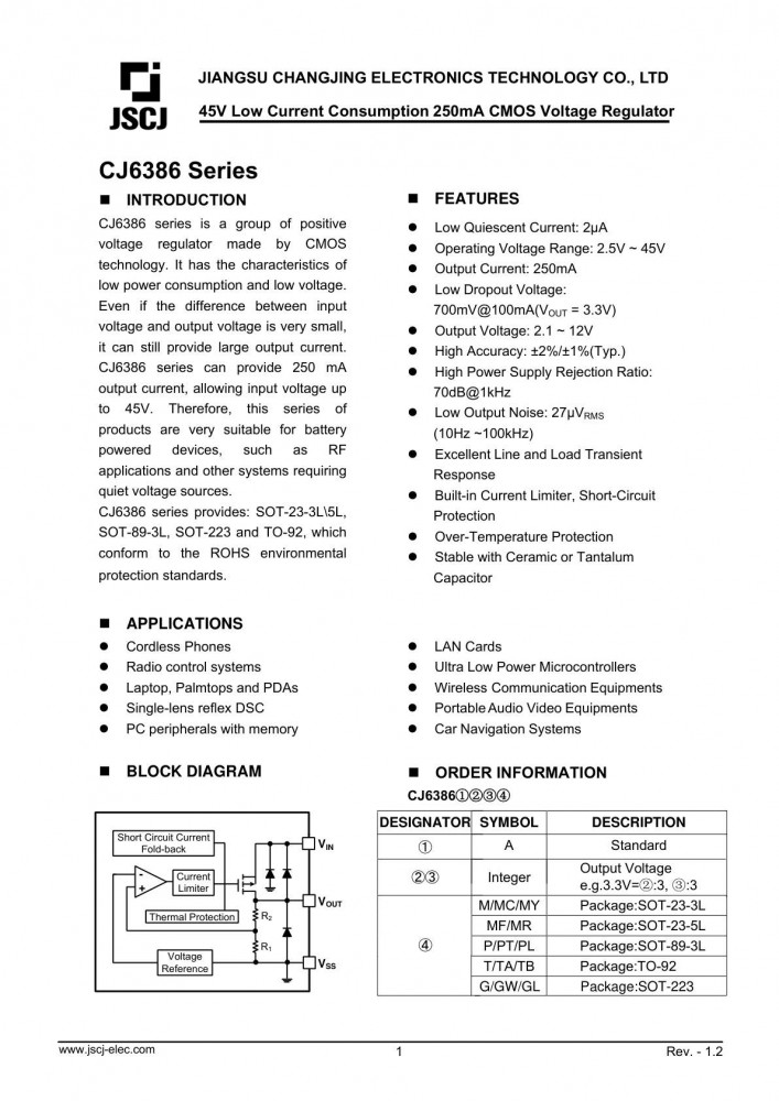 CJ6386 datasheet page 1