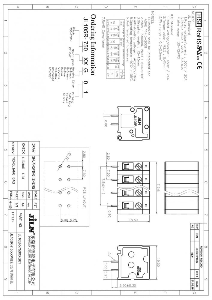 JL105R-75003G01 technical document preview