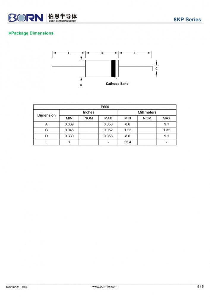 BORN 8KP36CA datasheet page 5