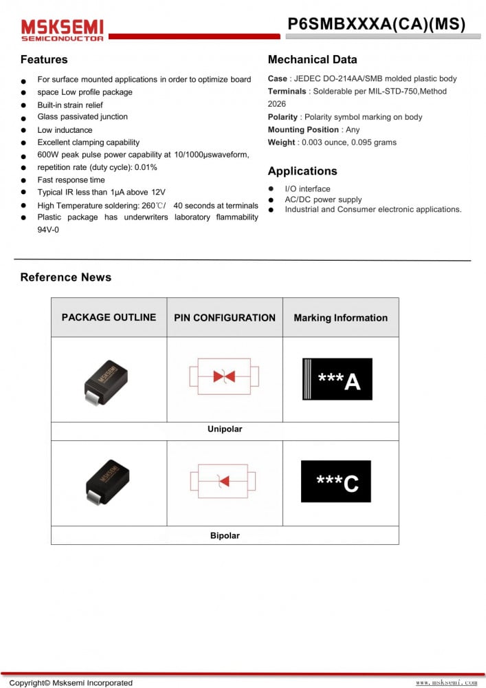 P6SMB24CA datasheet page 2