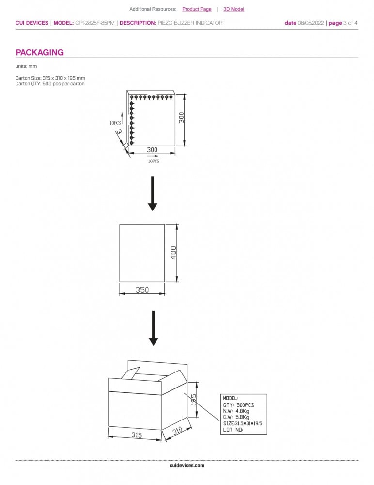 CPI-2825F-85PM datasheet page 3