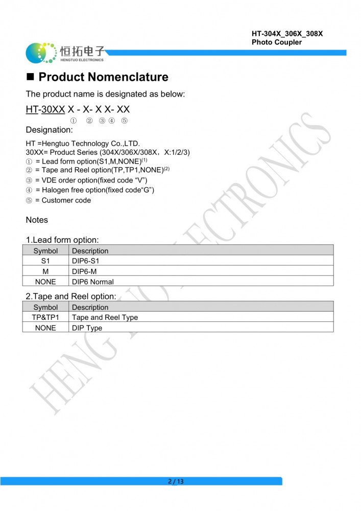 HT-3062 datasheet page 3