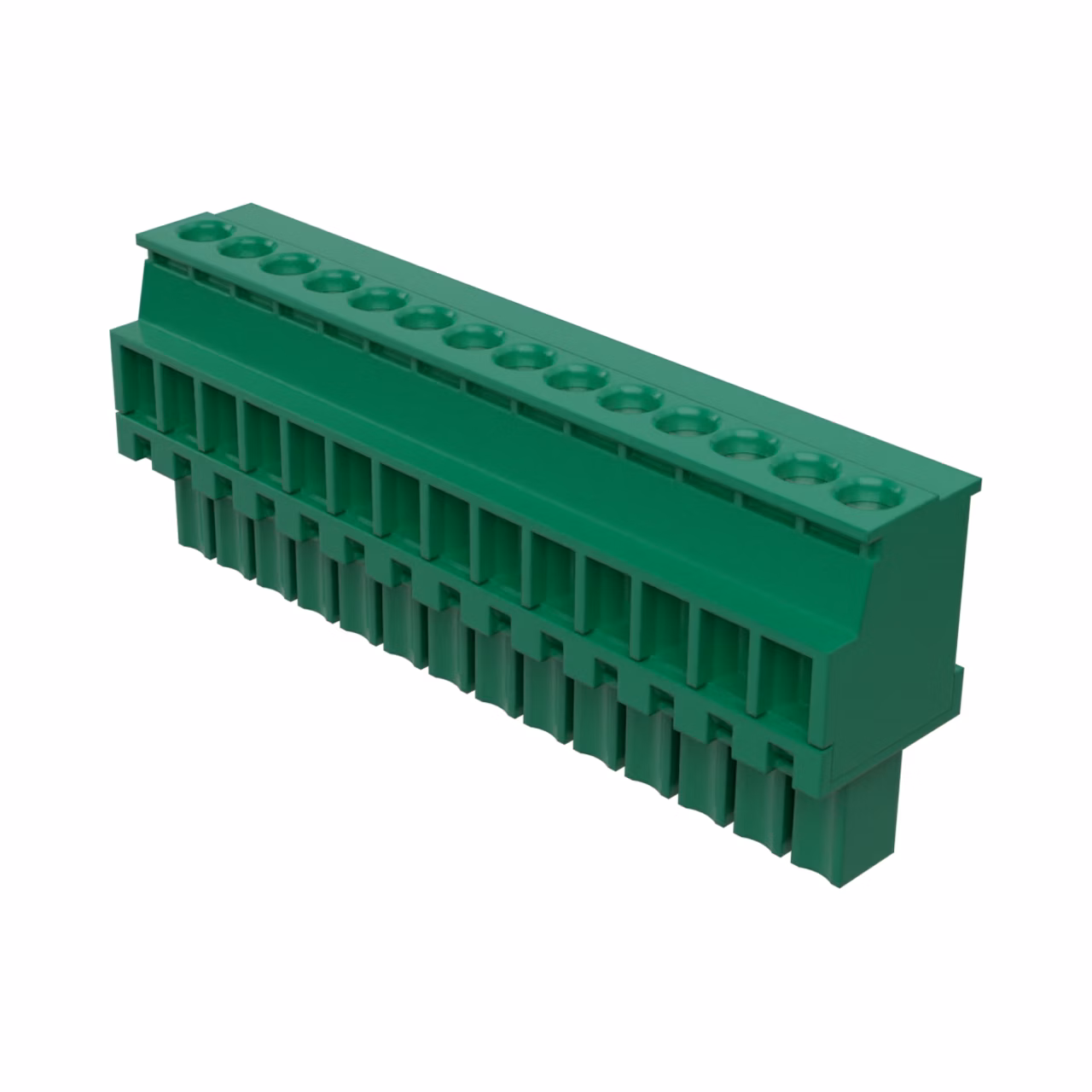 3.50mm Pitch Eurostyle Vertical Plug, Rear Wire Entry, Green Housing, Gold (Au) Plated, 14 Circuits for sale
