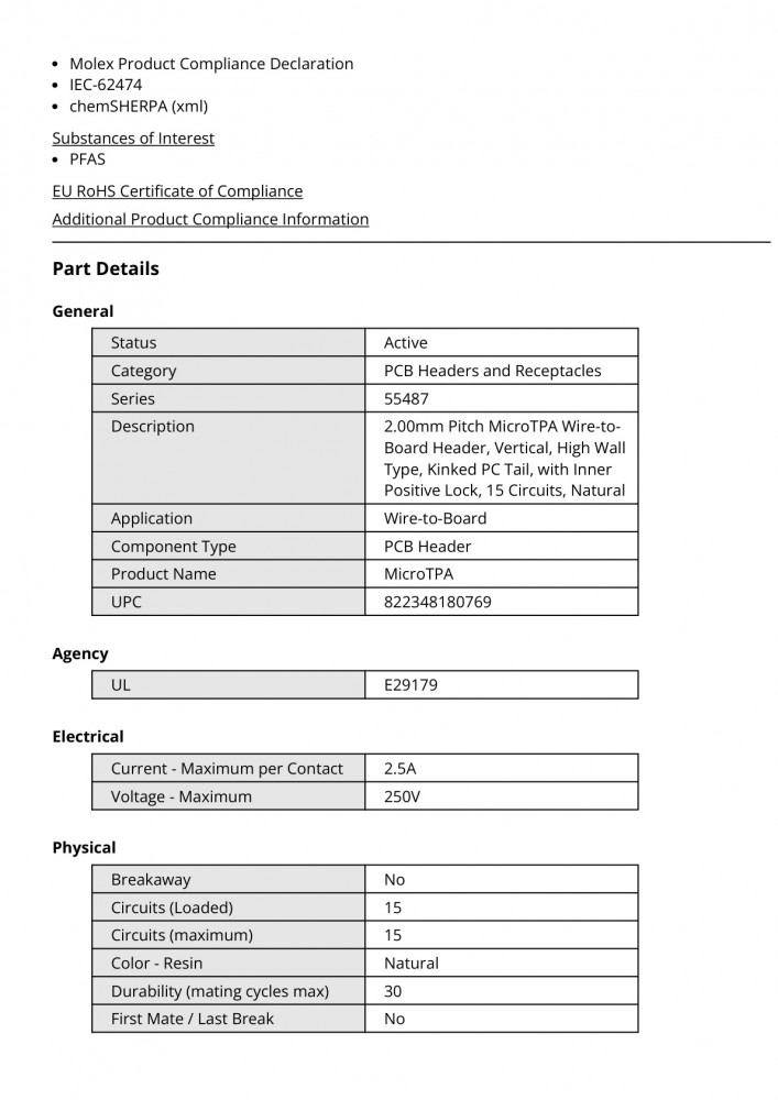 MOLEX 554871519 technical document image, page 2