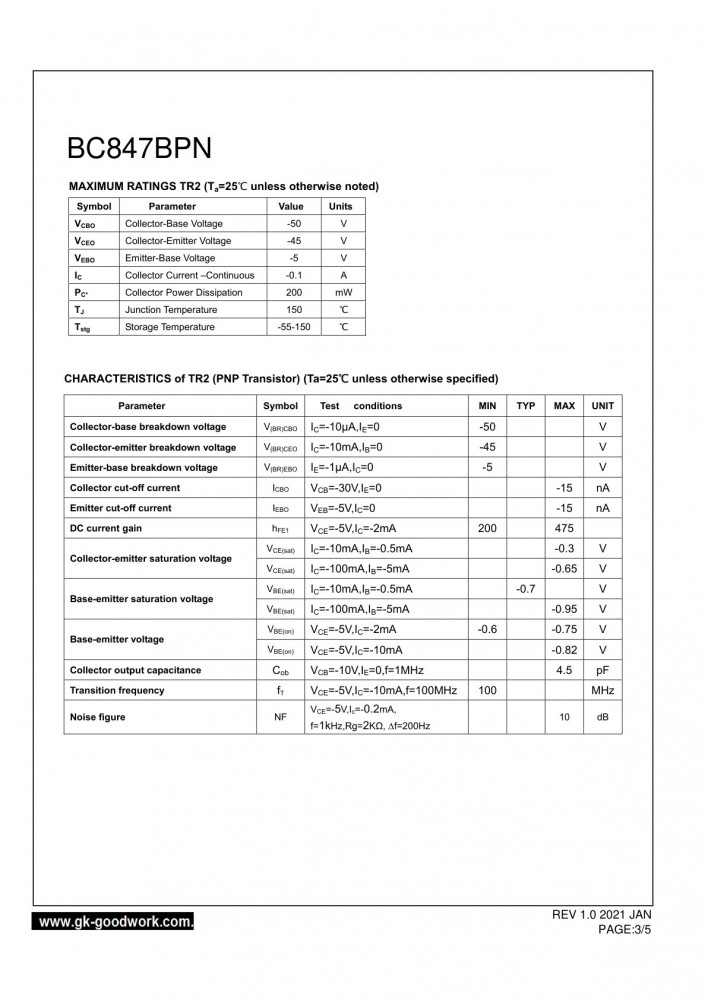 BC847BPN datasheet page 3