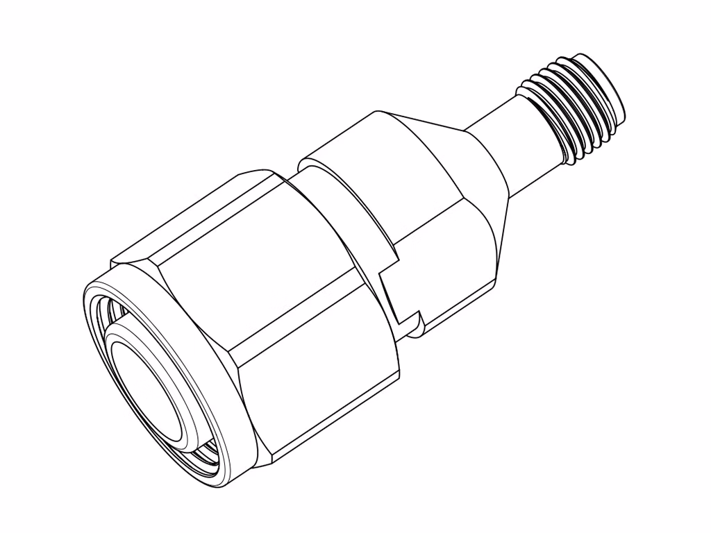 N Plug-to-7/16 DIN Jack, Between-Series Adapter, One Piece Per Carton, 50 Ohms