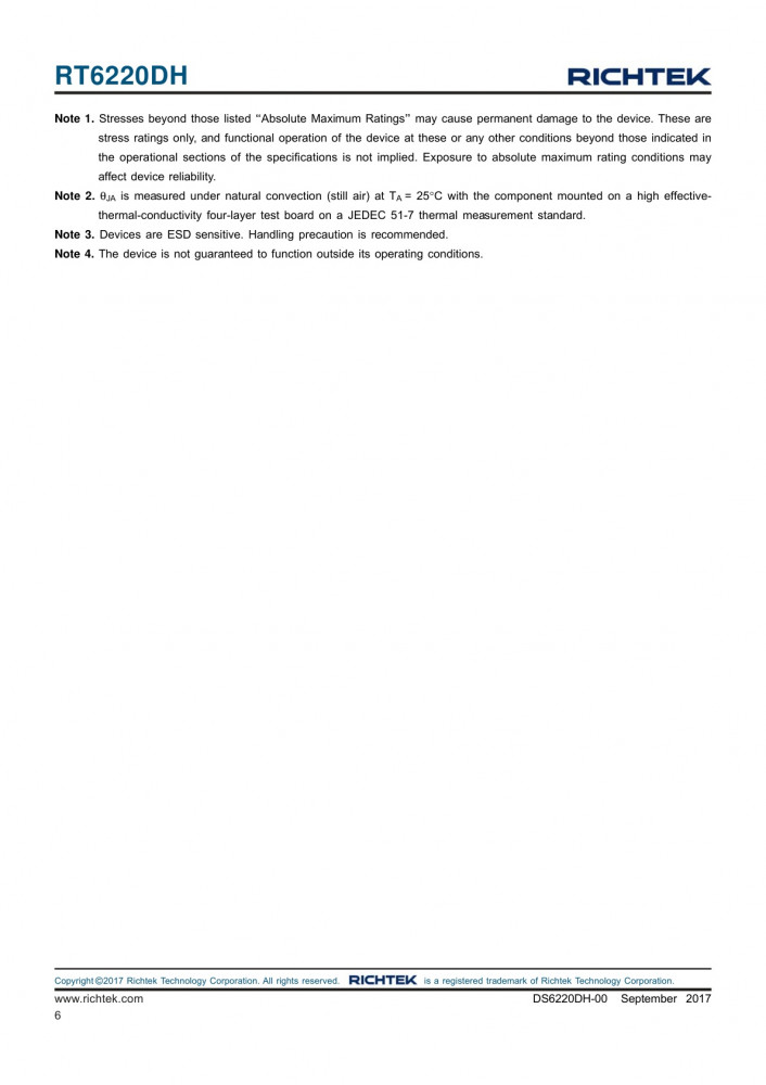 RT6220DHGQUF datasheet page 6