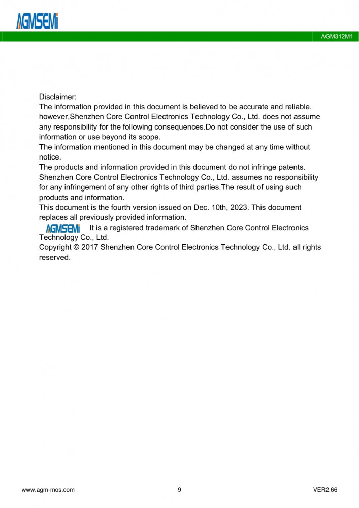 AGM312M1 datasheet page 9