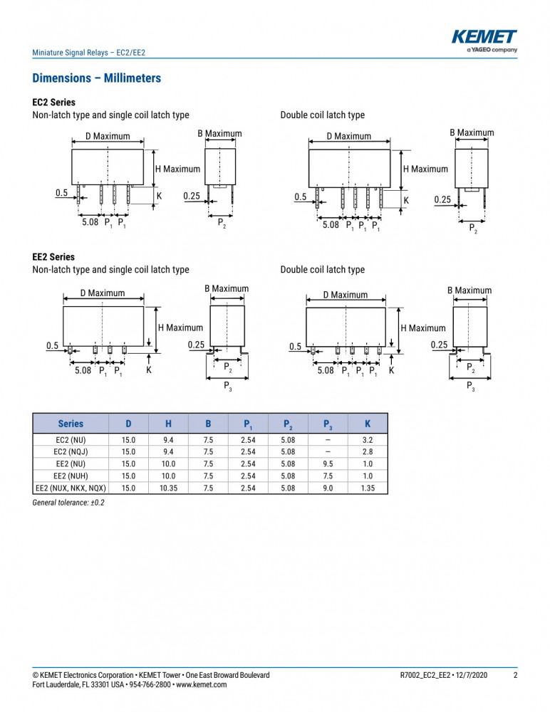 KEMET EE2-5NU datasheet page 2