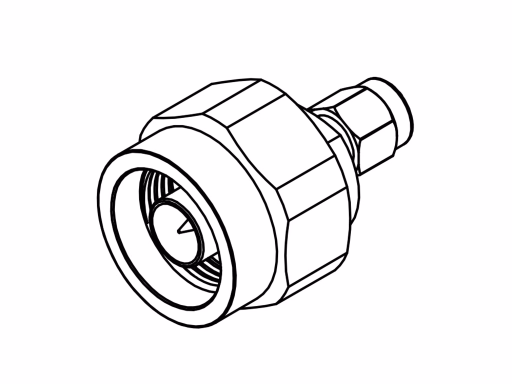 N Plug-to-SMA Jack, Between-Series Adapter, Tray, 50 Ohms