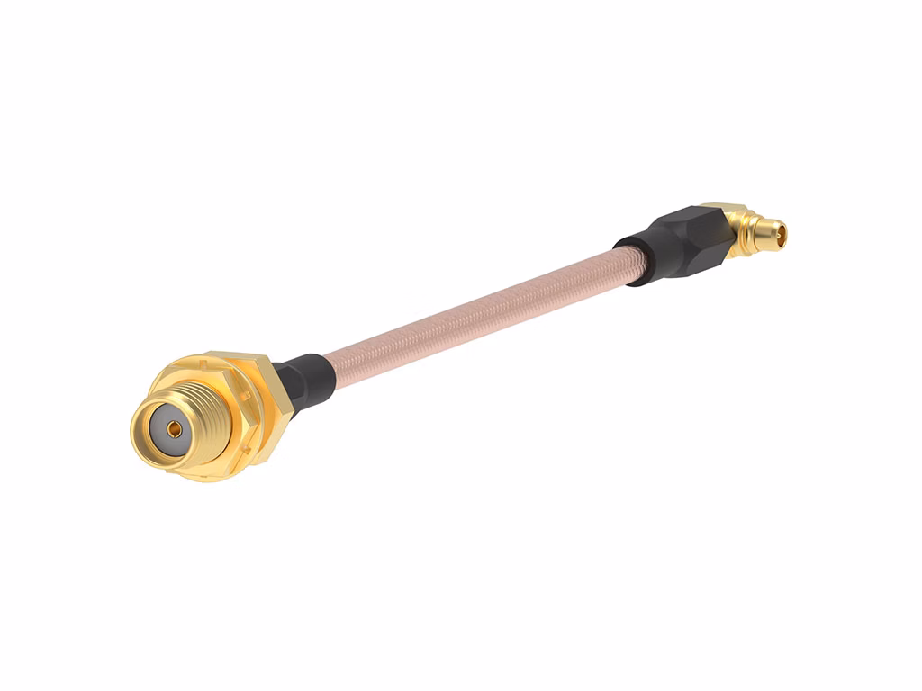 FAKRA Straight Jack Code D-to-MCRF, 1.32mm Cable, 114.30mm Length, 50 Ohms