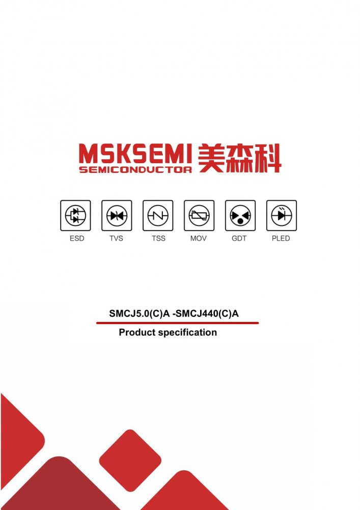 MSKSEMI SMCJ series datasheet page 1