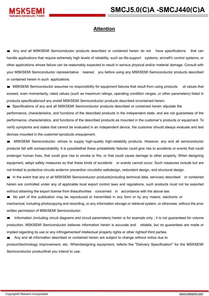 MSKSEMI SMCJ series datasheet page 7