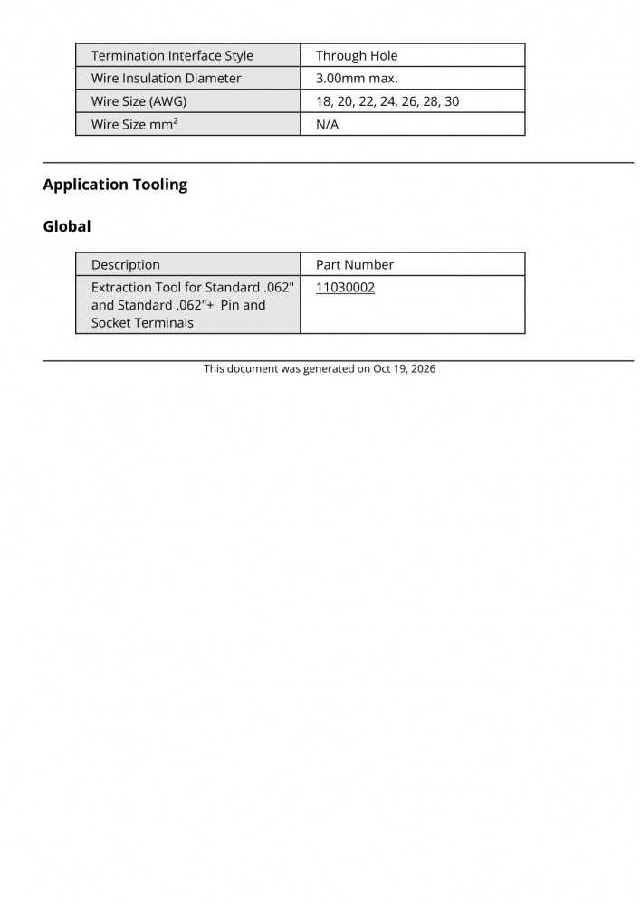 MOLEX .062 miniature pin terminal specification, page 3