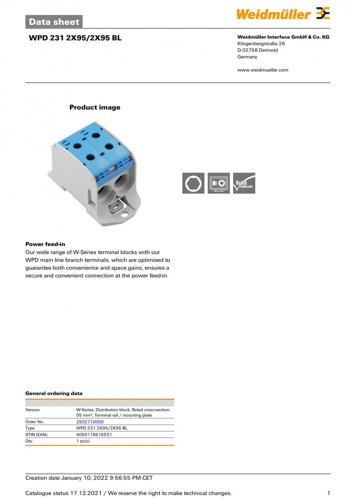 WPD 231 2X95/2X95 BL document page 1