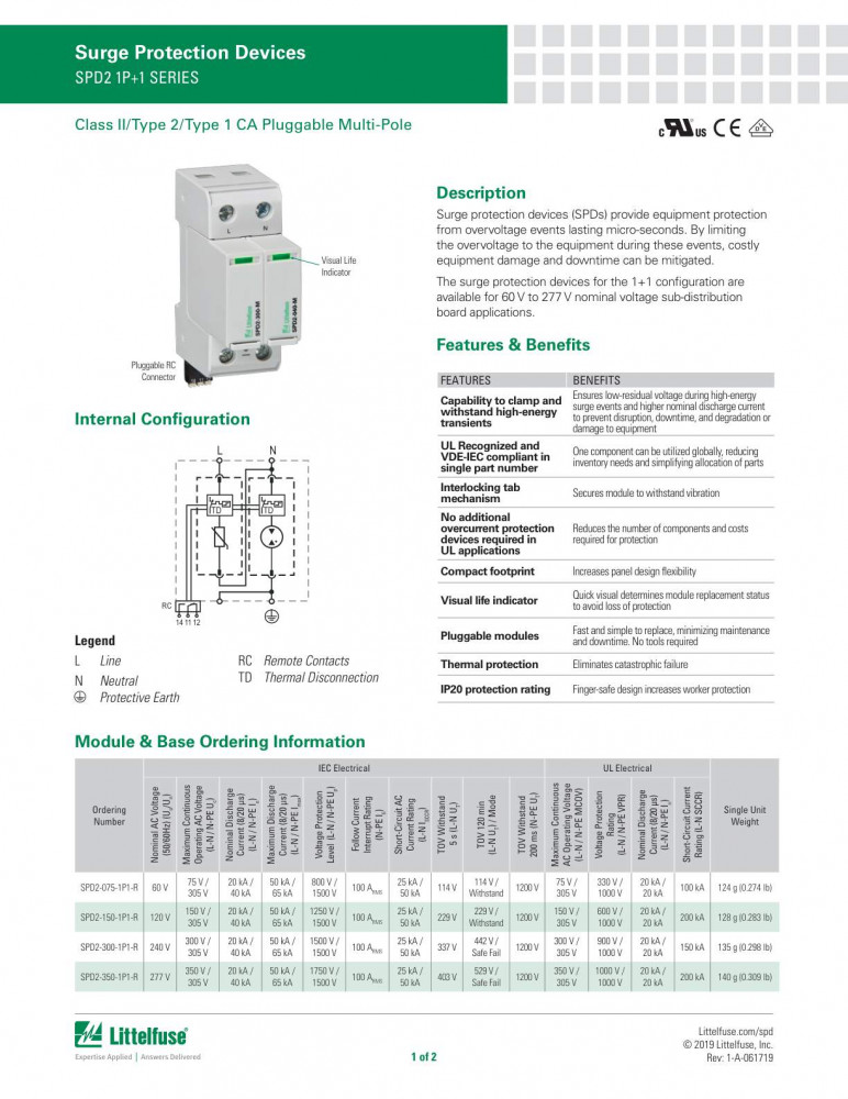 Littelfuse SPD2 technical document page 1