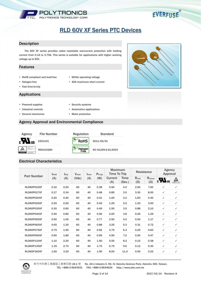 RLD60P010XF datasheet page 2