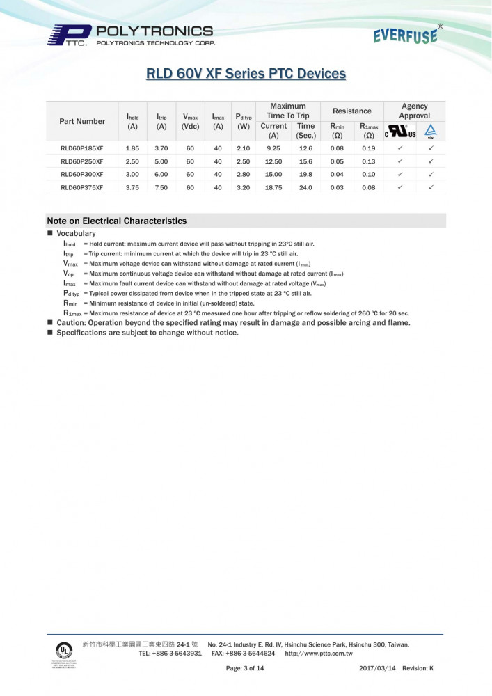 RLD60P010XF datasheet page 3