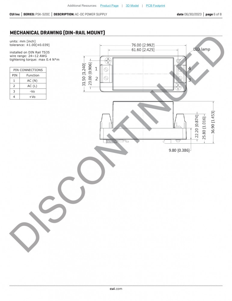 PSK-S20C-15 datasheet page 6
