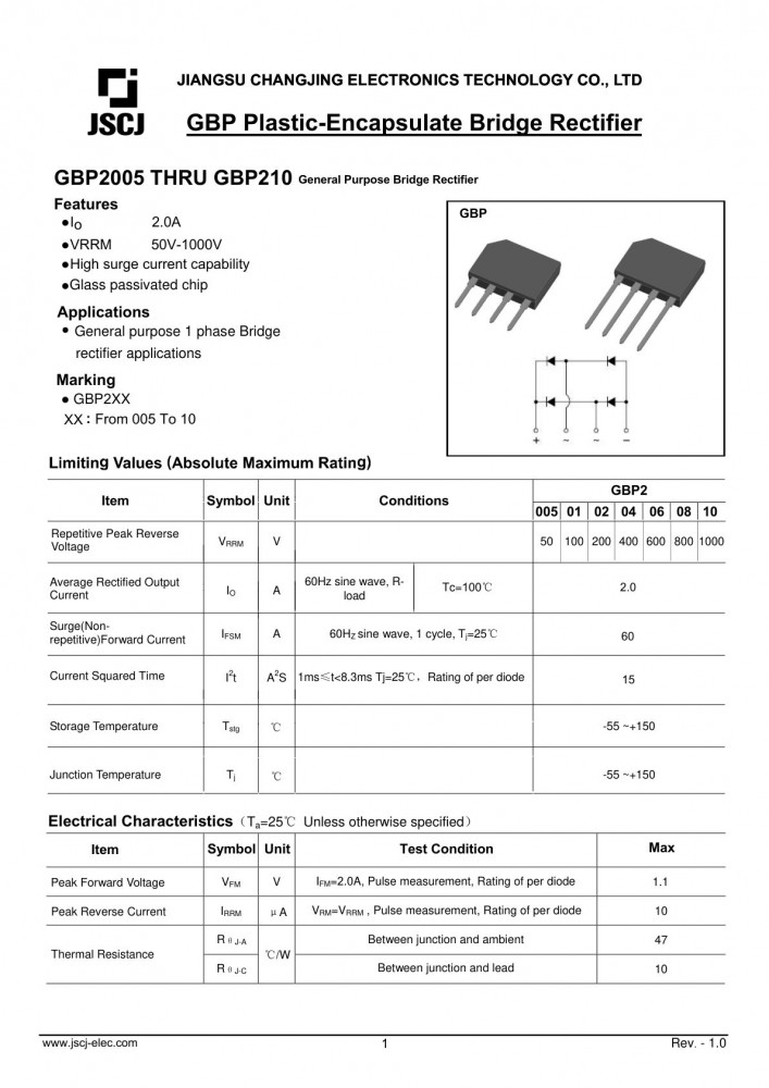 GBP2005 datasheet page 1