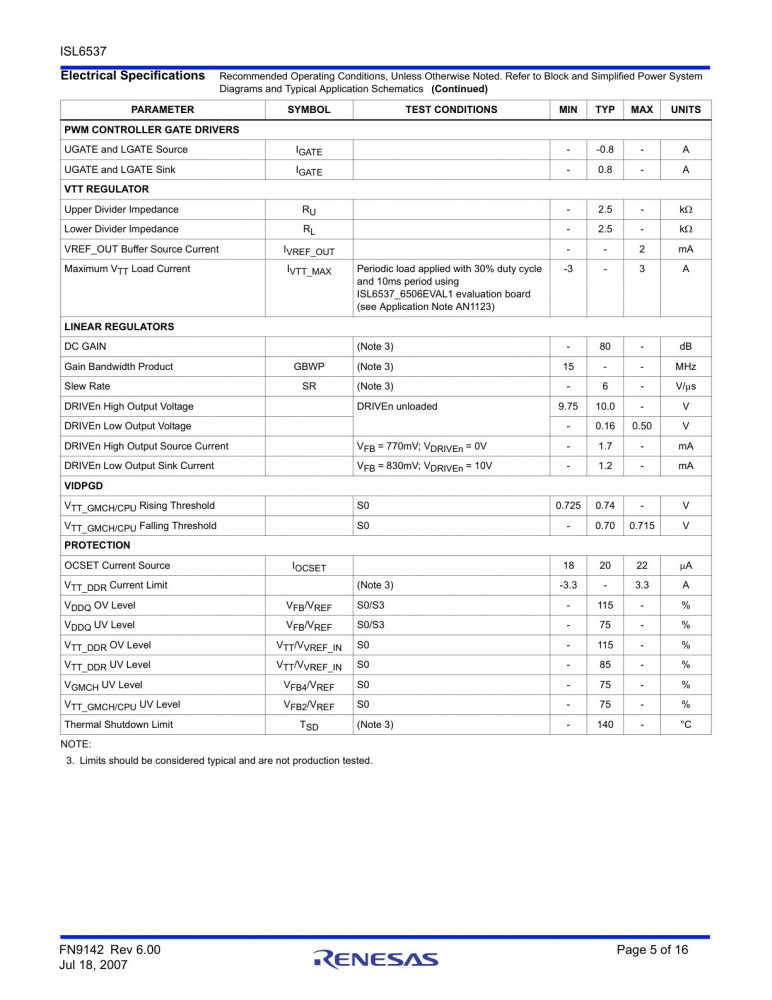 ISL6537 document page 5