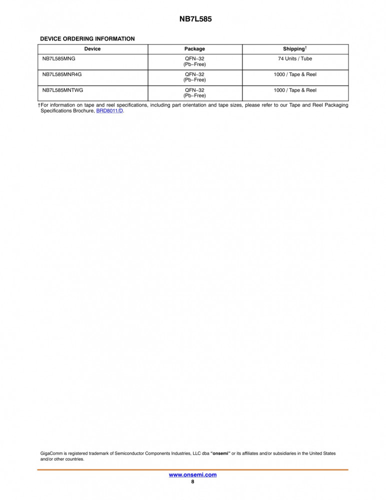 NB7L585 datasheet page 8