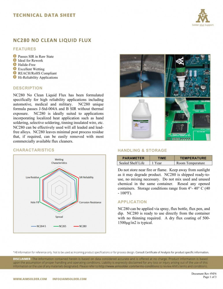 NC280 technical document page 1