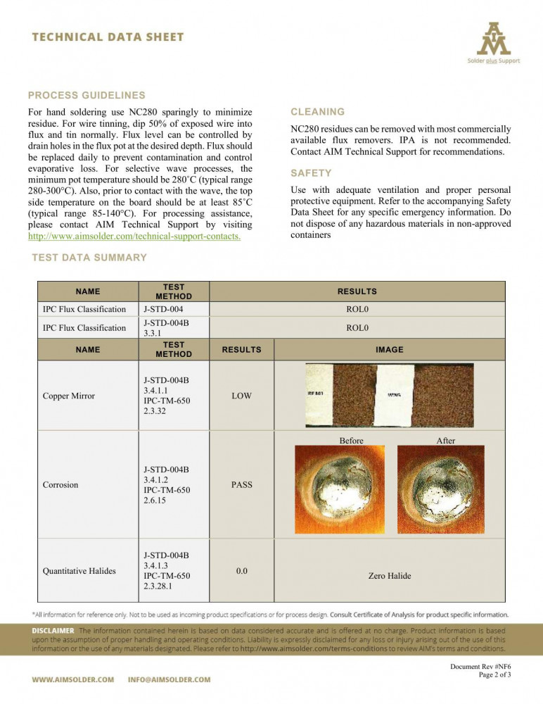 NC280 technical document page 2