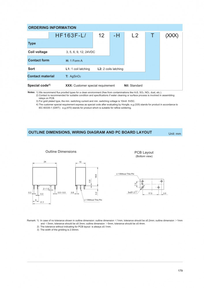 HF163F-L relay datasheet page 2