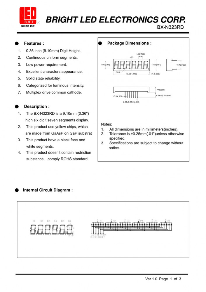 BX-N323RD technical document page 1